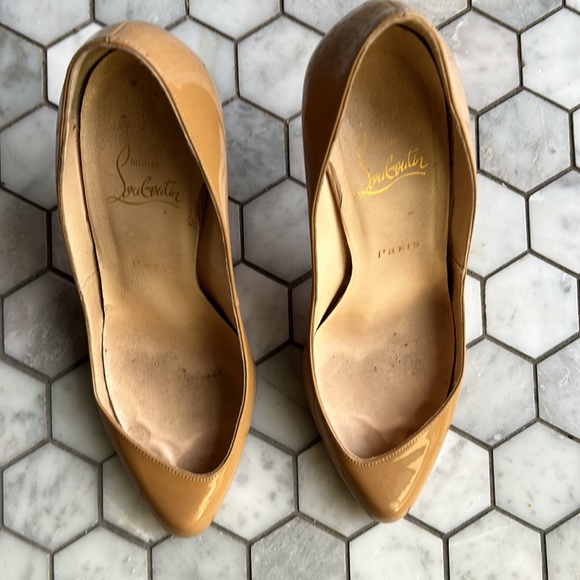 Christian Louboutin | Shoes | Christian Louboutin Nude Stiletto Peep ...